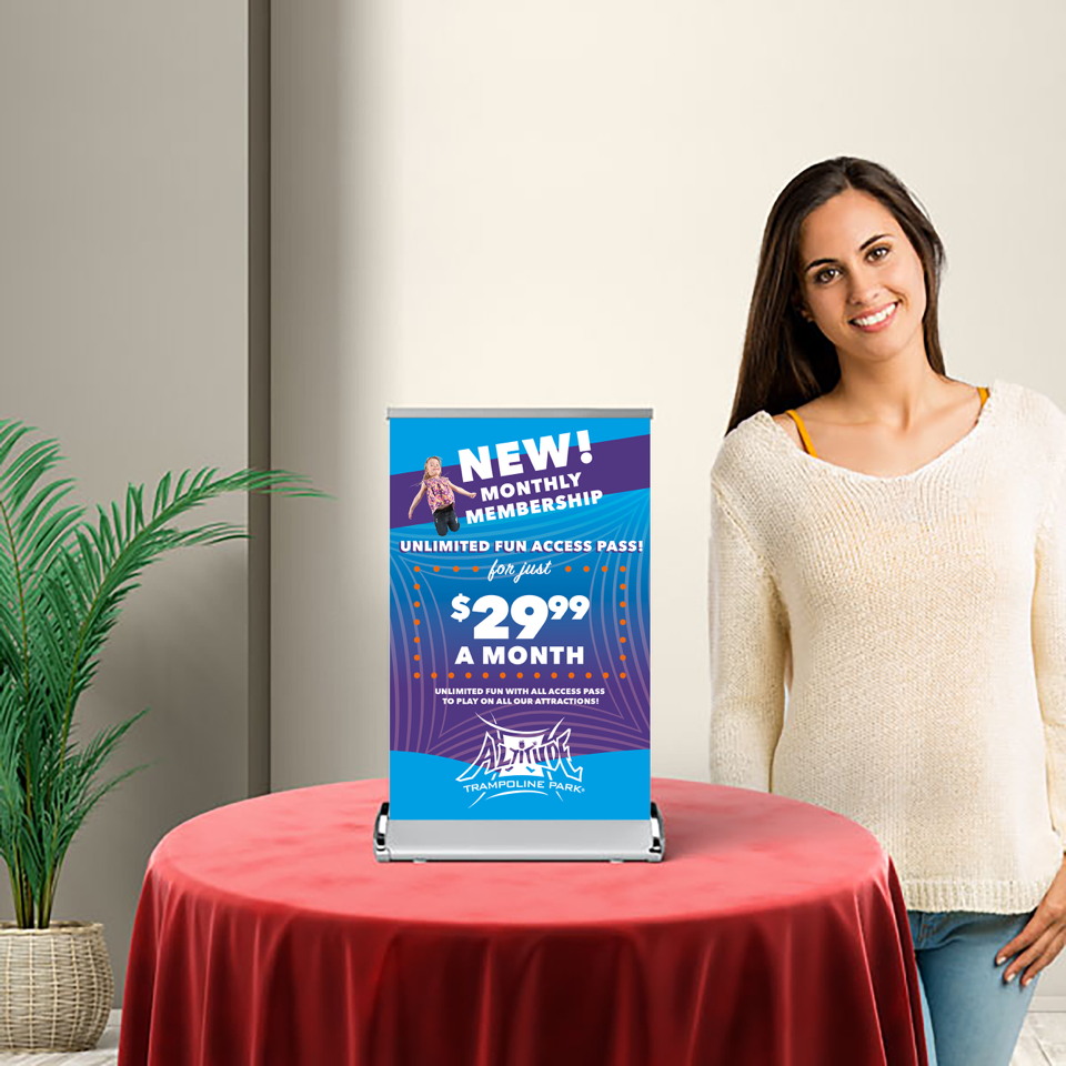 New Monthly Membership Retractable Tabletop Banner – Order Cdesigns