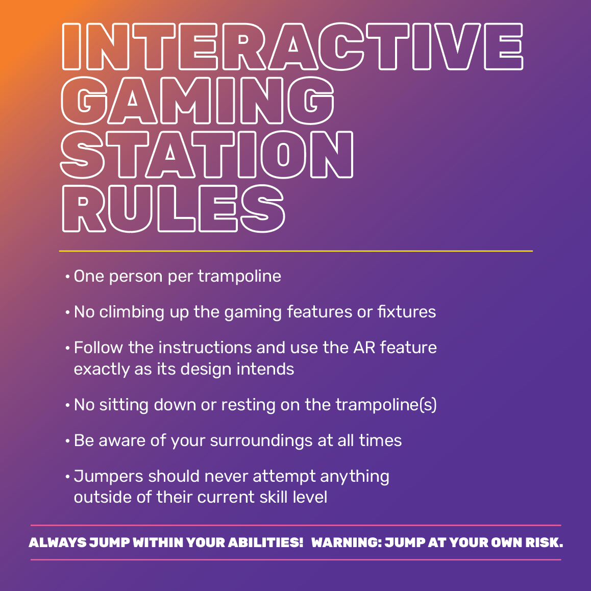 Interactive Gaming Station Rules - 2 Ft Square Sign – Order Cdesigns