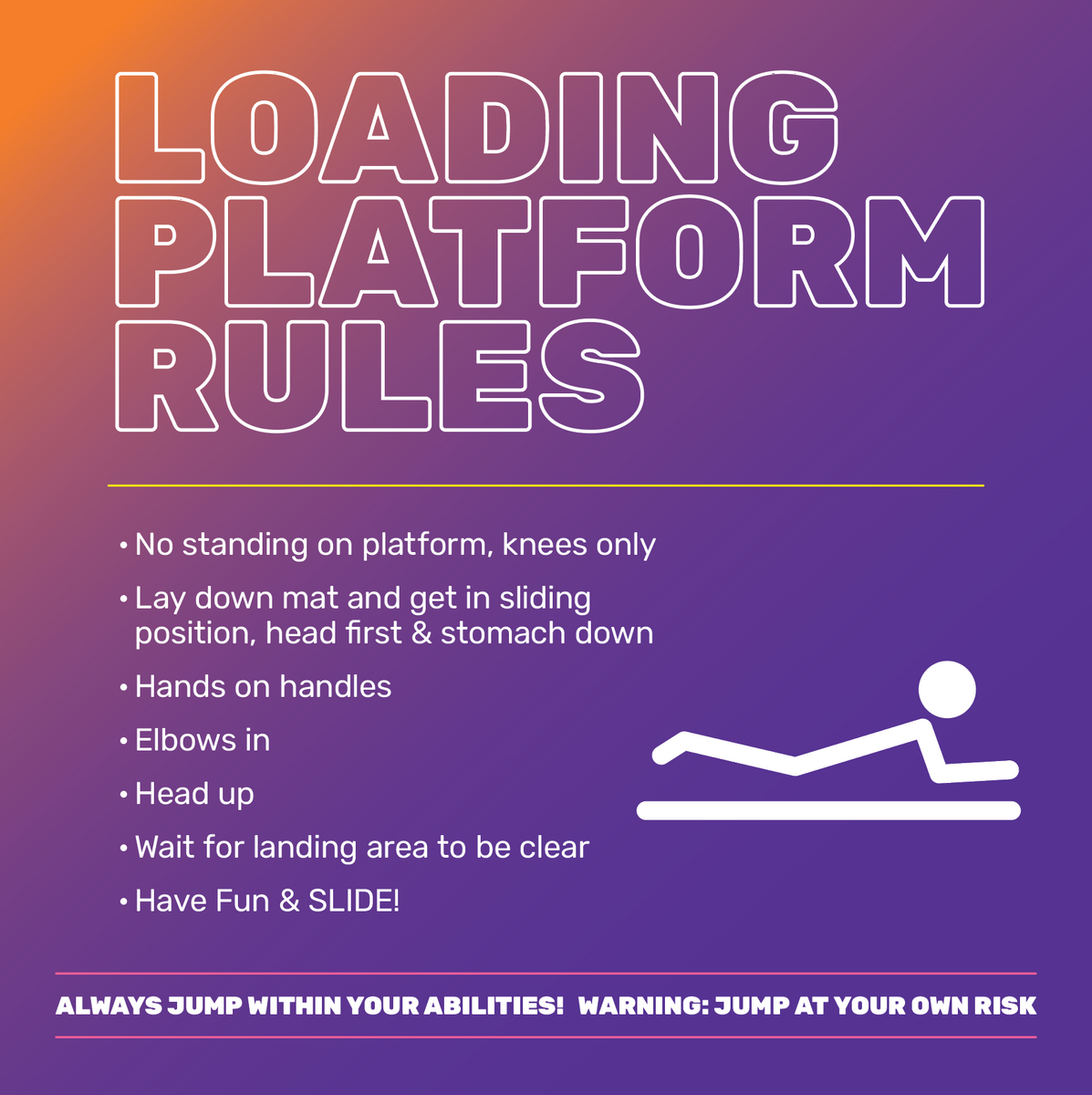 Loading Platform Rules-General - 2 Ft Square Sign – Order Cdesigns