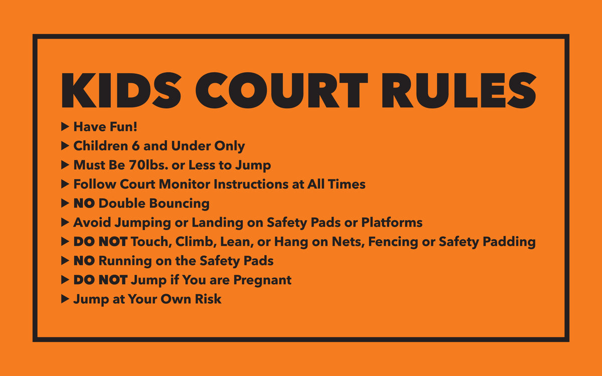 Kids Court Rules Sign – Order Cdesigns